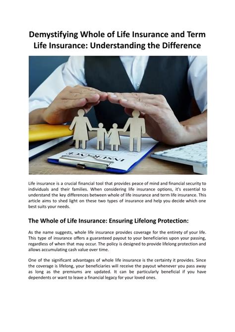 Ppt Demystifying Whole Of Life Insurance And Term Life Insurance