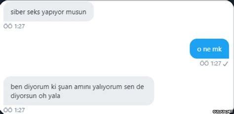 siber seks yapıyor musun ÖÖ 1 27 ben diyorum ki şuan amını yalıyorum