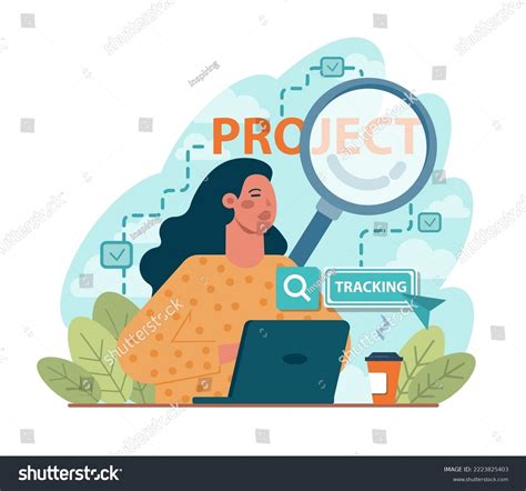 Project Tracking Concept Successful Business Project Stock Vector