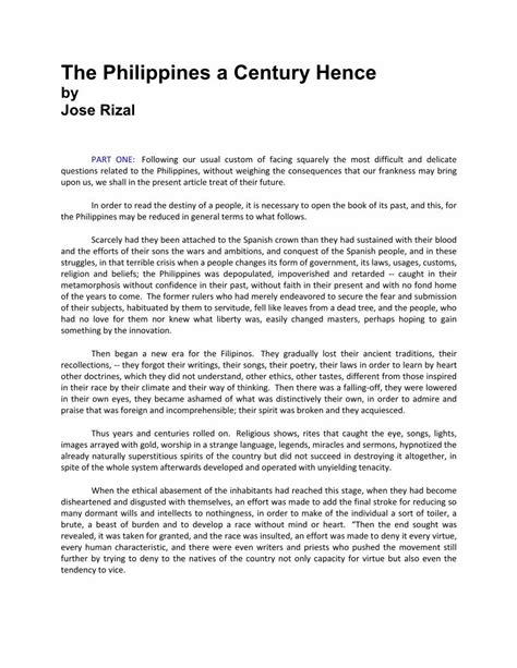 PDF The Philippines A Century Hence By Jose Rizal DOKUMEN TIPS