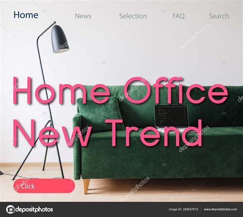 Kyiv Ukraine April 2020 Green Sofa Laptop Javascript Screen Floor