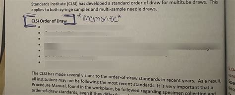 order of draw diagram quizlet