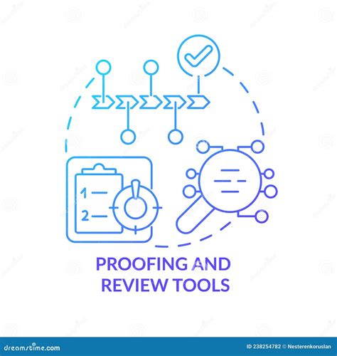 Proofreading Blue Concept Icon Text Editing Correction Process Idea Thin Line Illustration