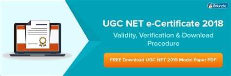 Ugc Net E Certificate 2018 Validity Verification And Download Procedure