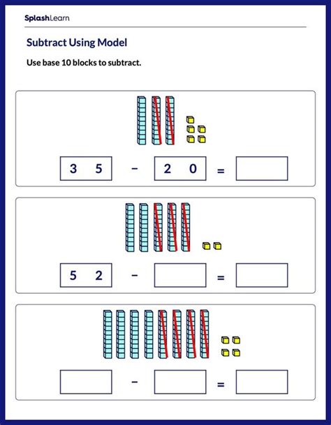 Use Model For Subtraction Worksheet