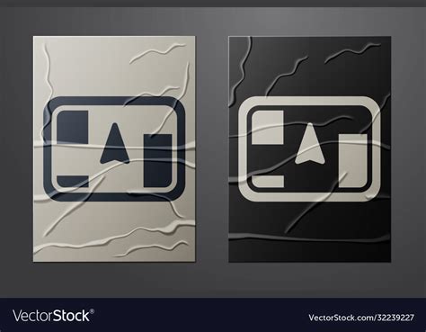 White Gps Device With Map Icon Isolated Royalty Free Vector