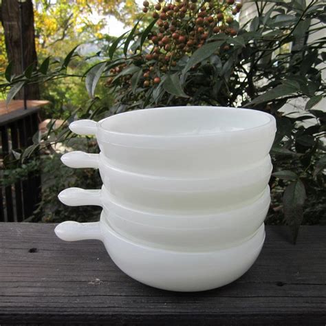 Four Vintage Milk Glass Soup Bowls Haute Juice