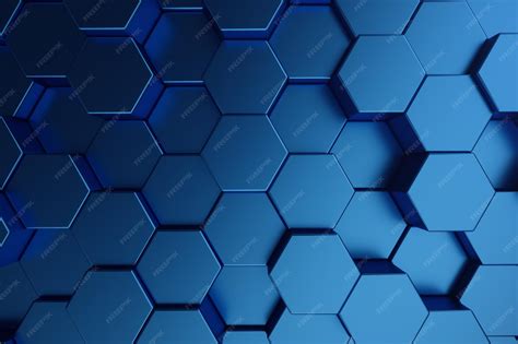 Premium Photo 3d Illustration Abstract Dark Blue Of Futuristic Surface Hexagon Pattern Blue
