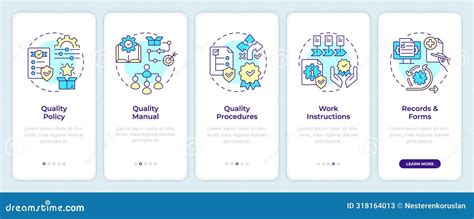 Qms Document Structure Onboarding Mobile App Screen Stock Vector Illustration Of Onboarding