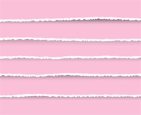 Набор рваных и рваных бумажных полос текстура бумаги с поврежденным краем изолированным на
