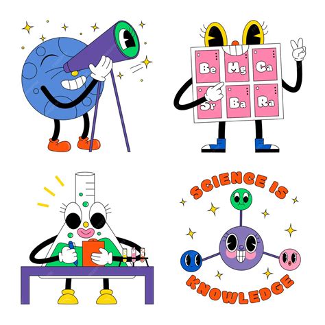 Free Vector Acid Science Sticker Set