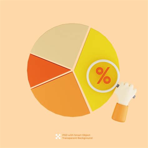 Premium PSD D Percentage With Pie Chart