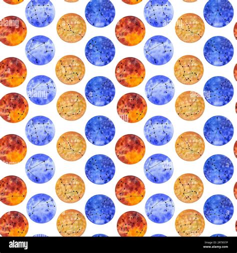 Seamless Pattern Astrological Fire Earth Air Water Elements Zodiac