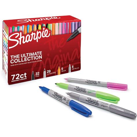 Sharpie Ultimate Collection Pack 72 Permanent Markers Assorted Tips And