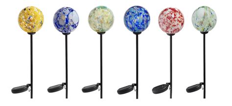 4 Assorted Solar Led Orb Stake Golden State Succulents Llc