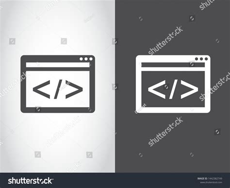 Browser Application Website Coding Programing Icon Stock Vector