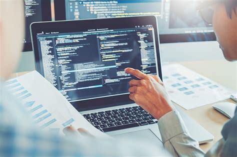 Premium Photo Developing Programmer Team Development Website Design And Coding Technologies