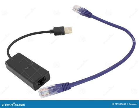 Usb To Ethernet Connector Adapter Isolated Over The White Stock Photo Image Of Jack Interface
