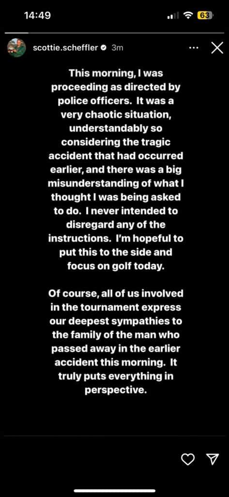 Scottie Scheffler Statement What Did He Say After His Arrest