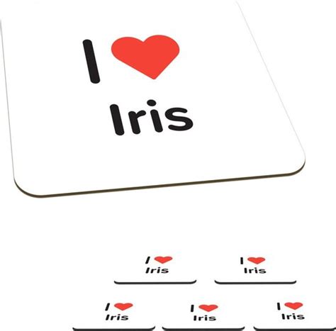 Onderzetters Voor Glazen I Love Iris Meisje 10x10 Cm Glasonderzetters 6 Stuks Bol