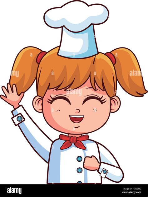 Cute Chef Girl Cartoon Stock Vector Image And Art Alamy
