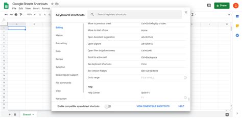 Can You Create Keyboard Shortcuts In Google Sheets
