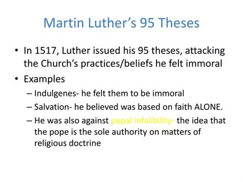 Ppt Martin Luthers 95 Theses Powerpoint Presentation Free Download
