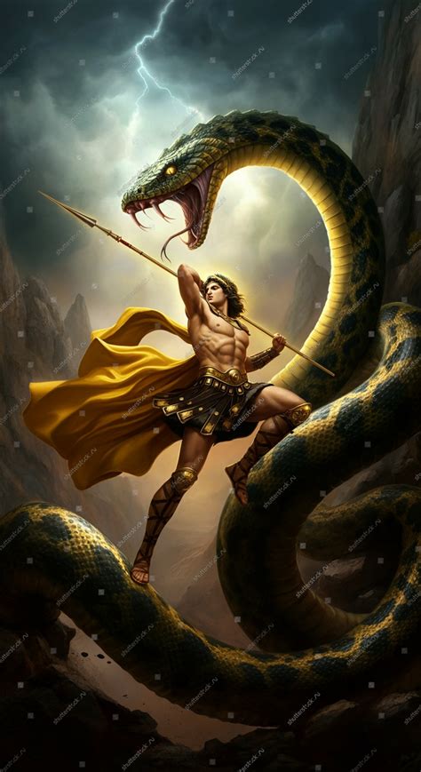God Apollo Kills Giant Snake Python Ai Generated Image 2575118935 Shutterstock God Apollo Kills Giant Snake Python Ai Generated Image 2575118935 Shutterstock
