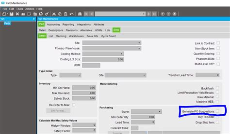 requisition is not generating po suggestions epicor erp 10 epicor