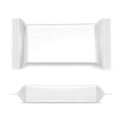 Top And Side View Of Lifelike Flow Pack Vector Pouch Container Paper Png And Vector With