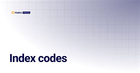 Index Codes Developer Hub