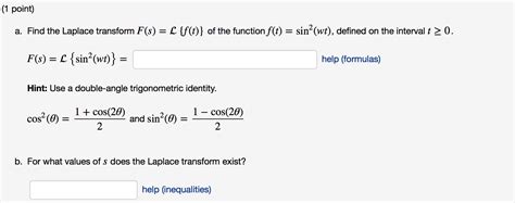 Solved Find The Laplace Transform Fs L Ft Of The