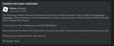 Content Has Been Restricted Message Platform Usage Support Developer Forum Roblox