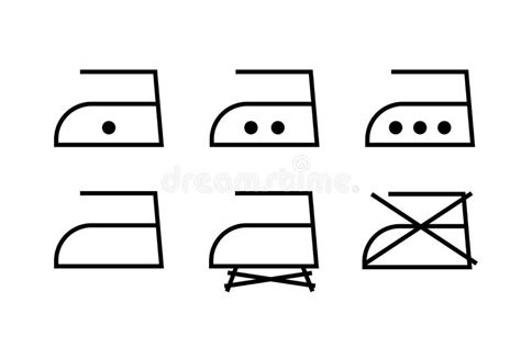 Ironing Icons Set Laundry Symbols Vector Isolated On White Background