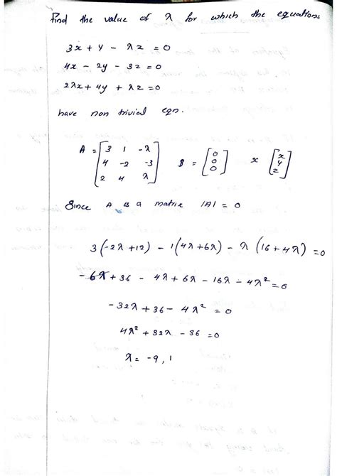 Solution Homogenous Linear System And Problems Studypool