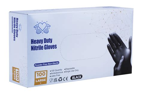 Heavy Duty Black Nitrile Gloves