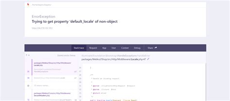 Trying To Get Property Defaultlocale Of Non Object Bagisto Forum