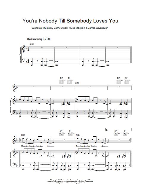 Youre Nobody Til Somebody Loves You Sheet Music Direct
