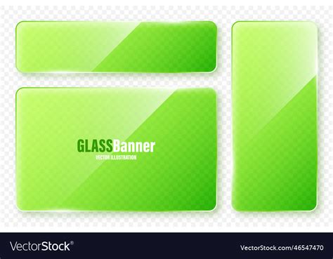 Realistic Glass Frames Collection Green Royalty Free Vector