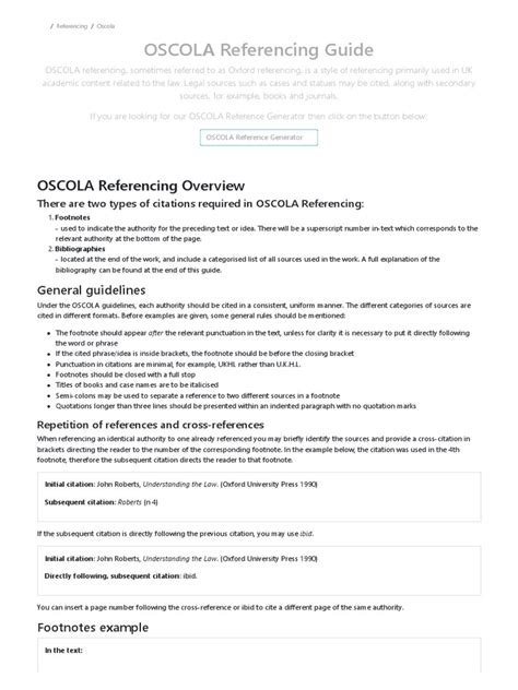 Oscola Referencing Guide Pdf Citation Government