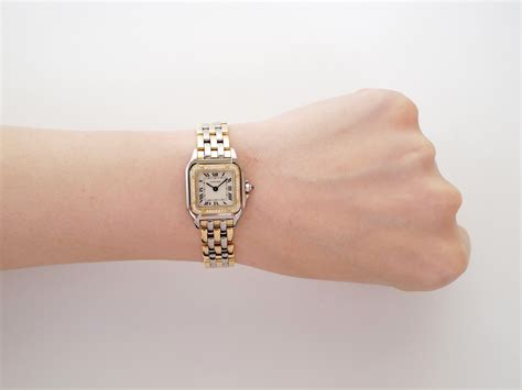 Cartier Panthere Quartz Gold Steel Diamonds купить часы по выгодной