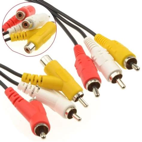 3 Rca Composite Male To 3 Stackable Rca Composite Male And Female 2