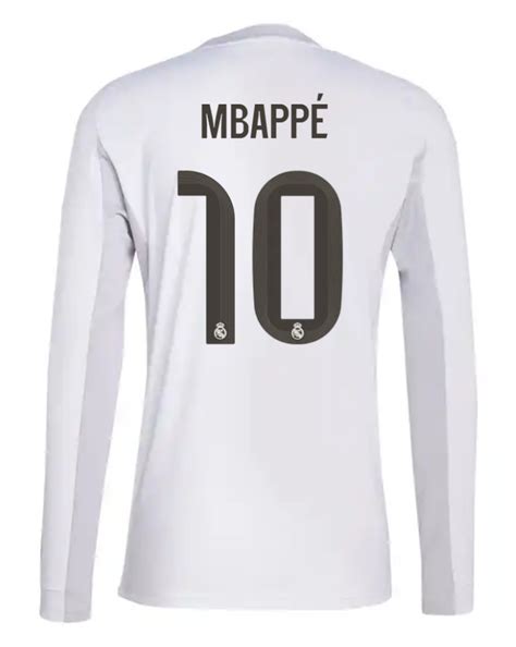Real Madrid Home Mbappé 10 Long Sleeve Jersey 25 26 Kickoffshopper