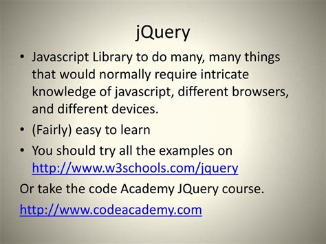 Jquery A Javascript Library Hard Things Made Easier Ppt Download