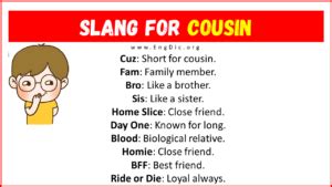 Slang For Cousin Their Uses Meanings EngDic