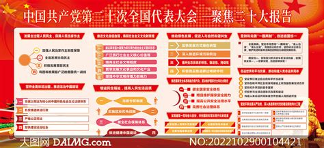 聚焦党的二十大报告宣传展板矢量素材大图网图片素材