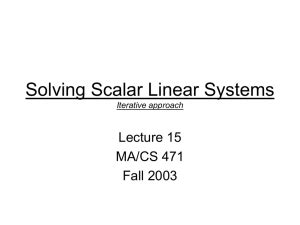 Iterative Methods For Linear Systems