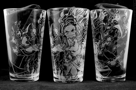 Nezuko From Demon Slayer Laser Engraved Pint Glass Clinksdrinks