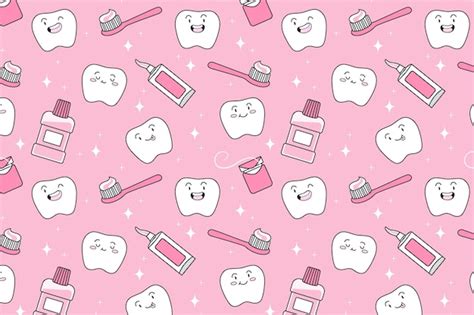 Premium Vector Pattern Seamless Pink Dentist