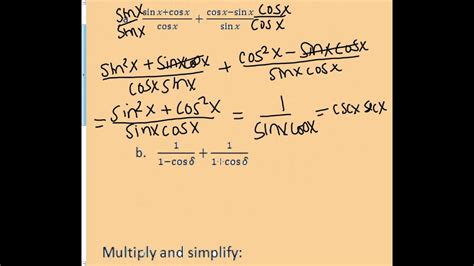 Simplifying Trig Functions Part 2 Youtube